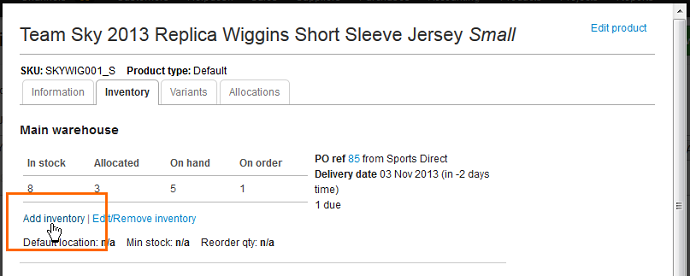 Inventory corrections/adjustments: adding inventory