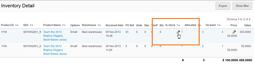 Inventory corrections/adjustments: removing inventory
