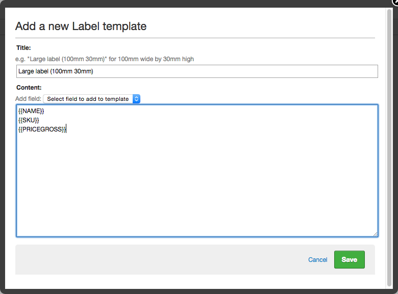 Product barcodes and label printing